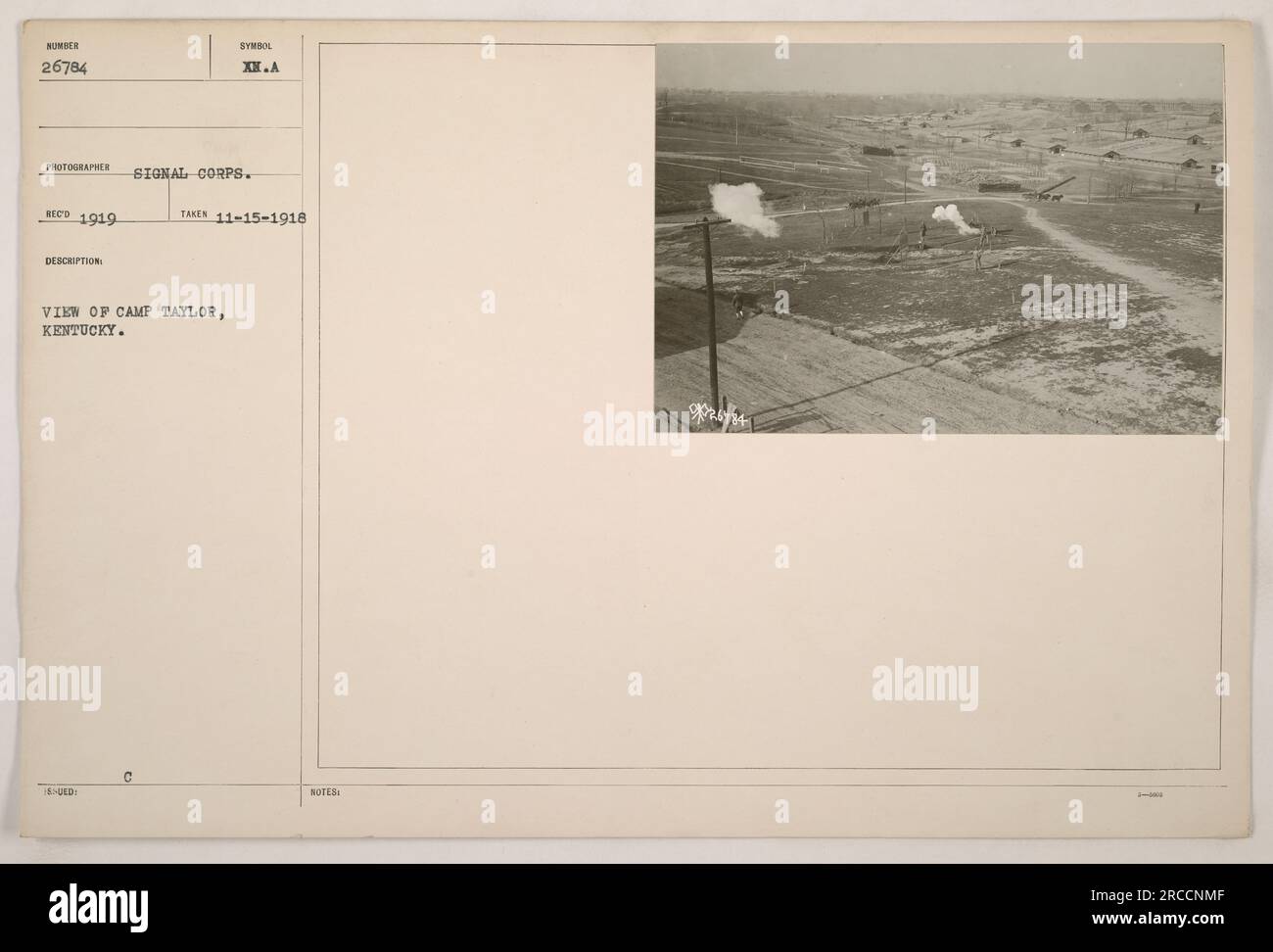 Aerial view of Camp Taylor, Kentucky taken on November 15, 1918. The ...