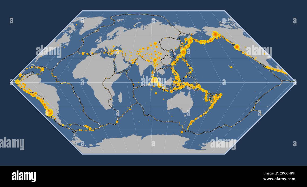 Shape of the Burma tectonic plate on the solid contour map in the ...