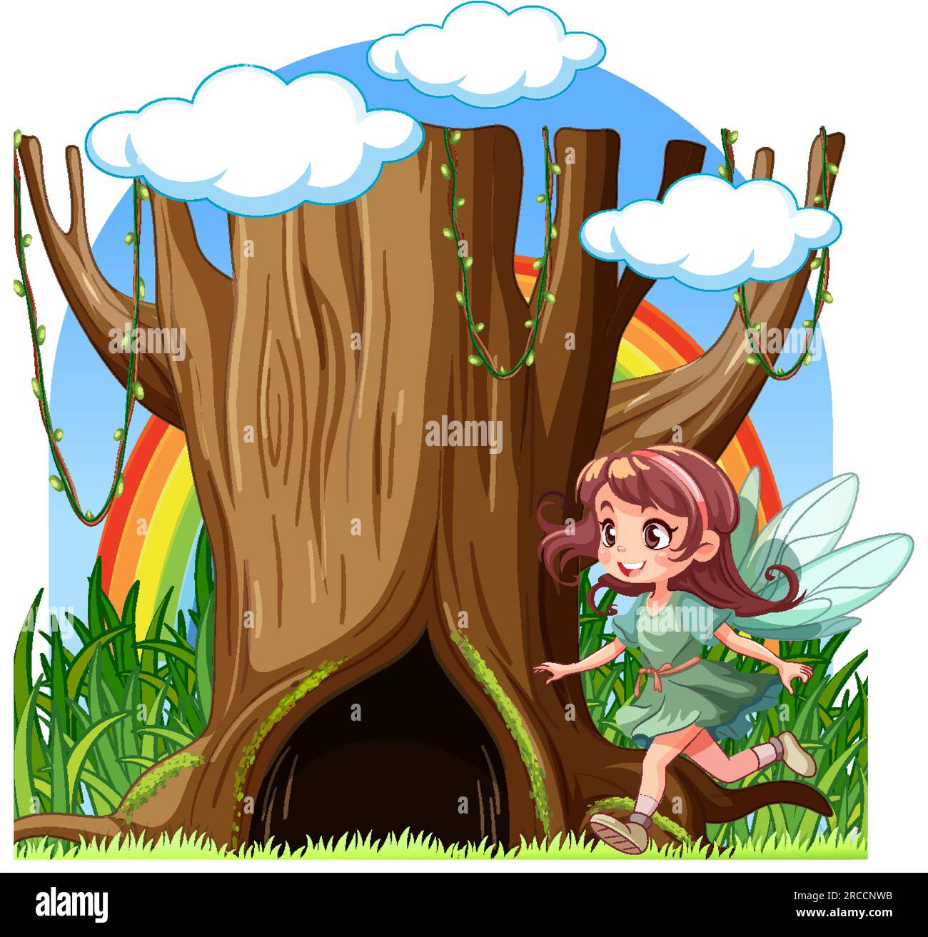Fairy cartoon in fantasy land illustration Stock Vector Image & Art - Alamy