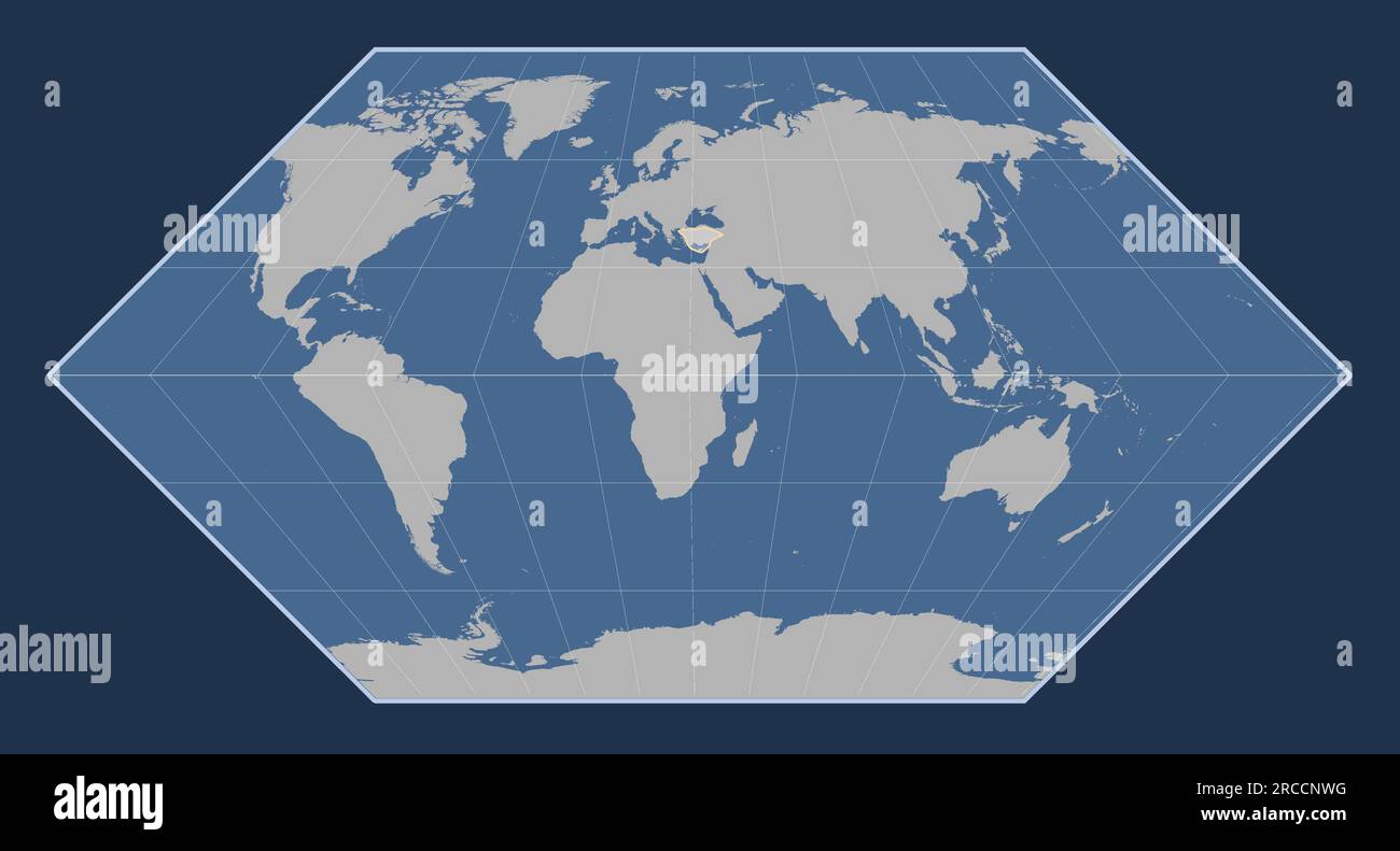 Shape Of The Anatolian Tectonic Plate On The Solid Contour Map In The Eckert I Projection