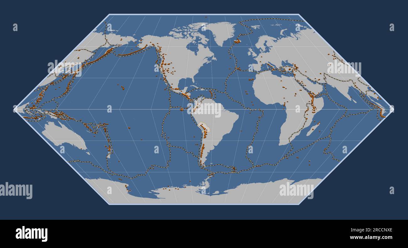 Shape Of The Altiplano Tectonic Plate On The Solid Contour Map In The Eckert I Projection