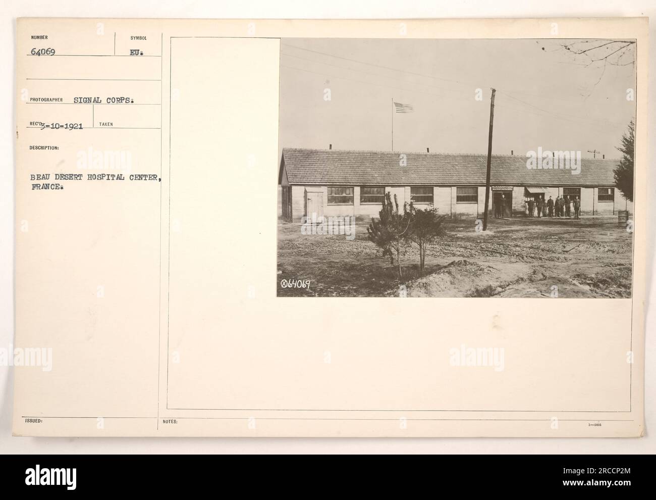 "Beau Desert Hospital Center in France, taken on October 10, 1921, by a ...