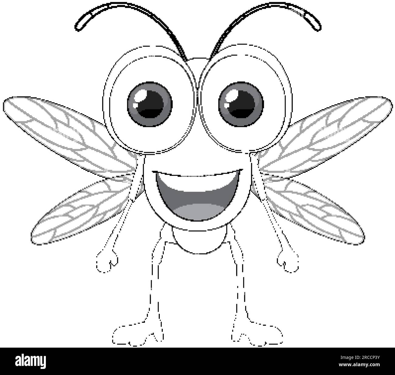 Happy fly cartoon character doodle illustration Stock Vector Image ...