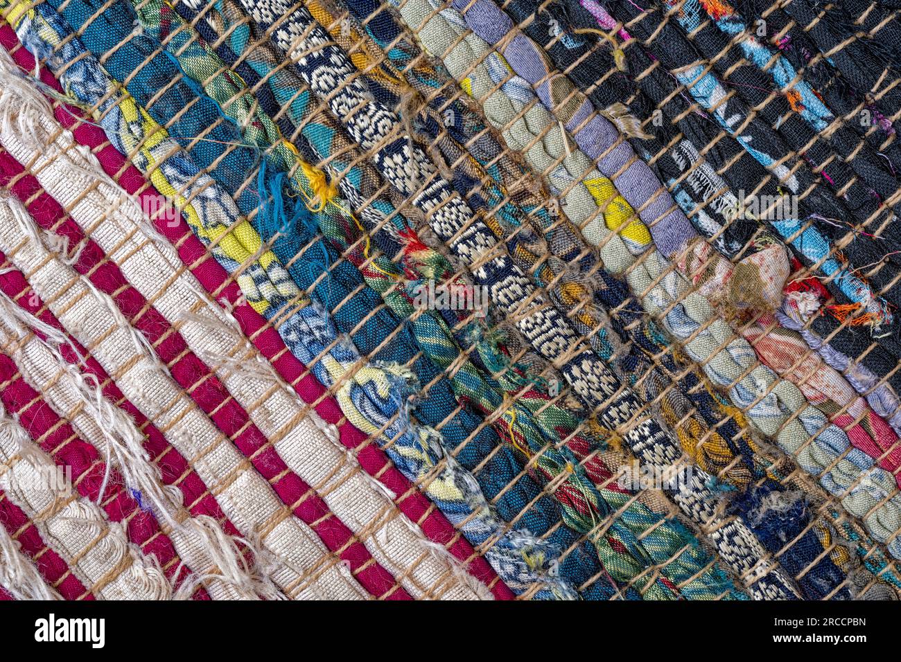 Complex patterns of a rag rug up close Stock Photo - Alamy