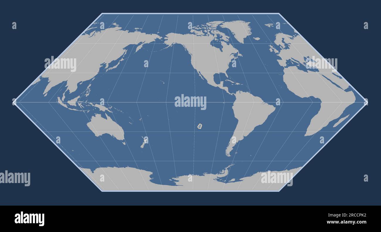 Shape of the Easter tectonic plate on the solid contour map in the ...