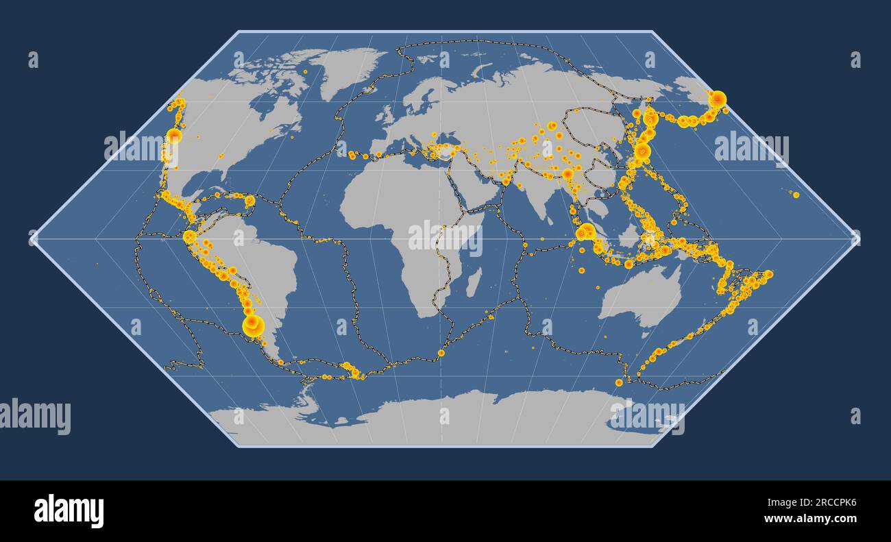 Shape Of The Anatolian Tectonic Plate On The Solid Contour Map In The Eckert I Projection