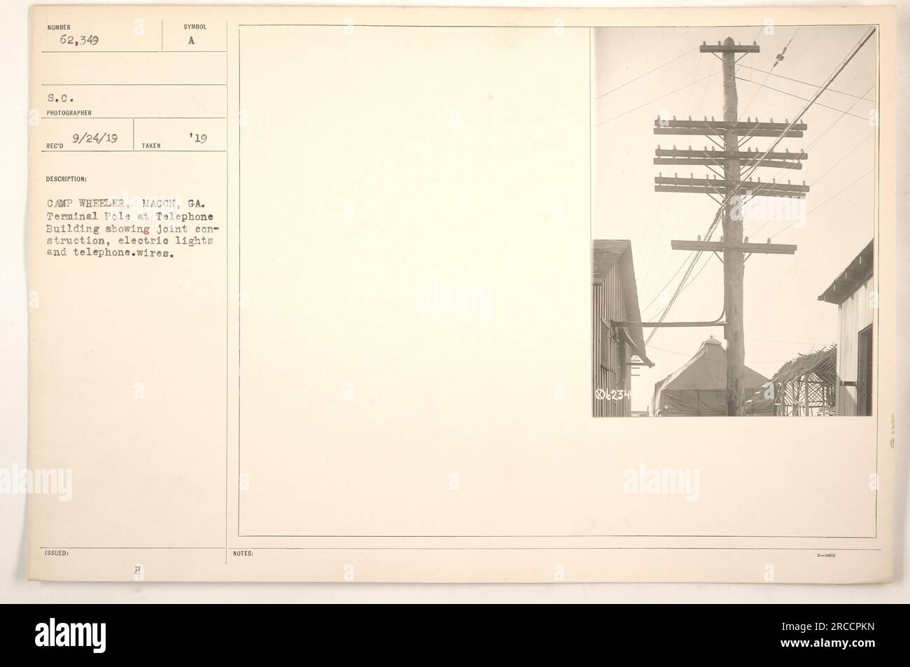 Terminal pole at the Telephone Building in Camp Wheeler, Macon, Georgia ...