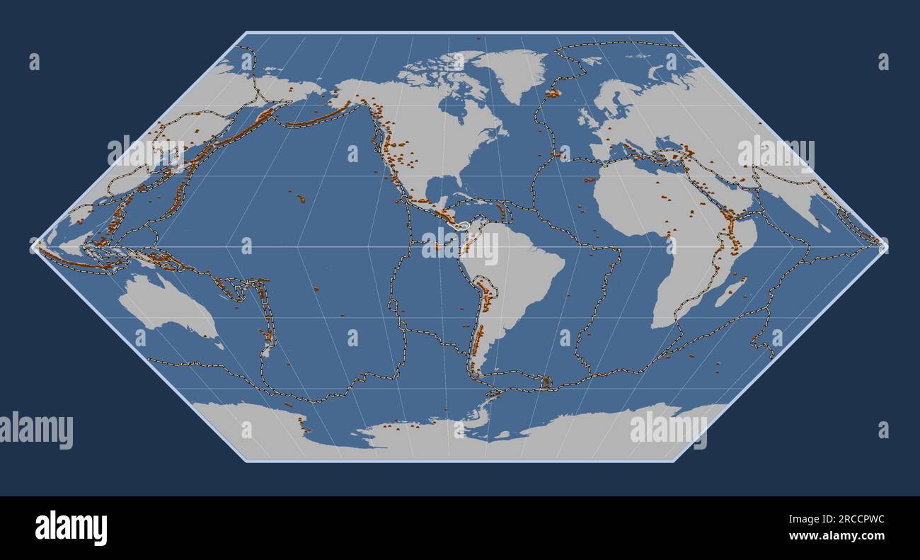 Shape Of The Panama Tectonic Plate On The Solid Contour Map In The Eckert I Projection Centered