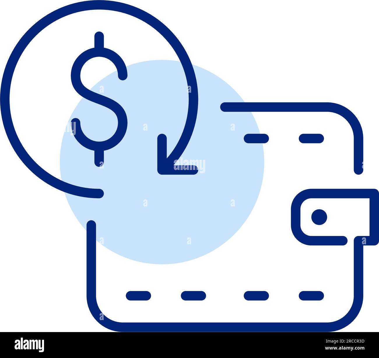 Wallet with dollar rewards symbol. Pixel perfect, editable stroke Stock ...