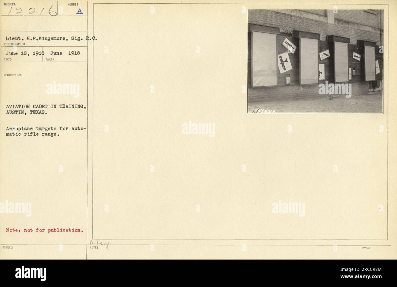 Lieutenant H.P. Kingsmore pictured here in June 1918, is an aviation ...