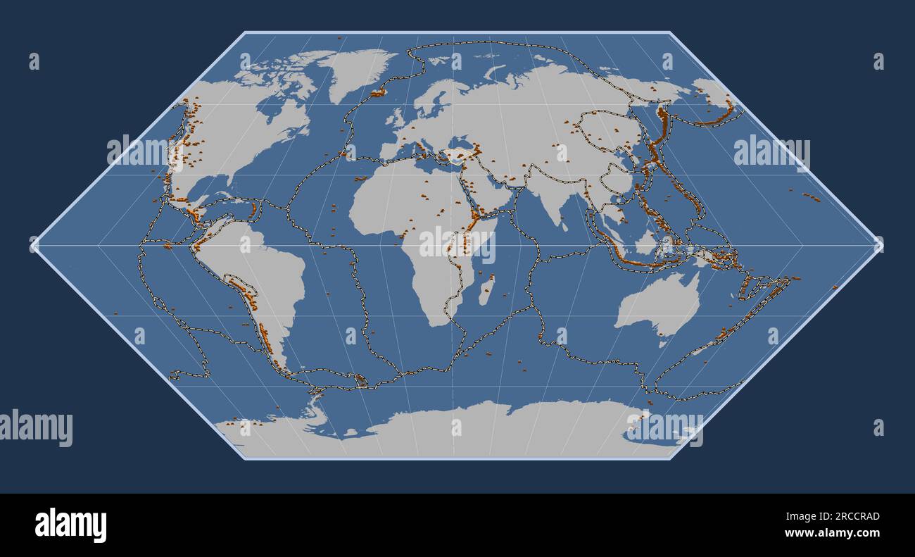 Shape Of The Anatolian Tectonic Plate On The Solid Contour Map In The Eckert I Projection