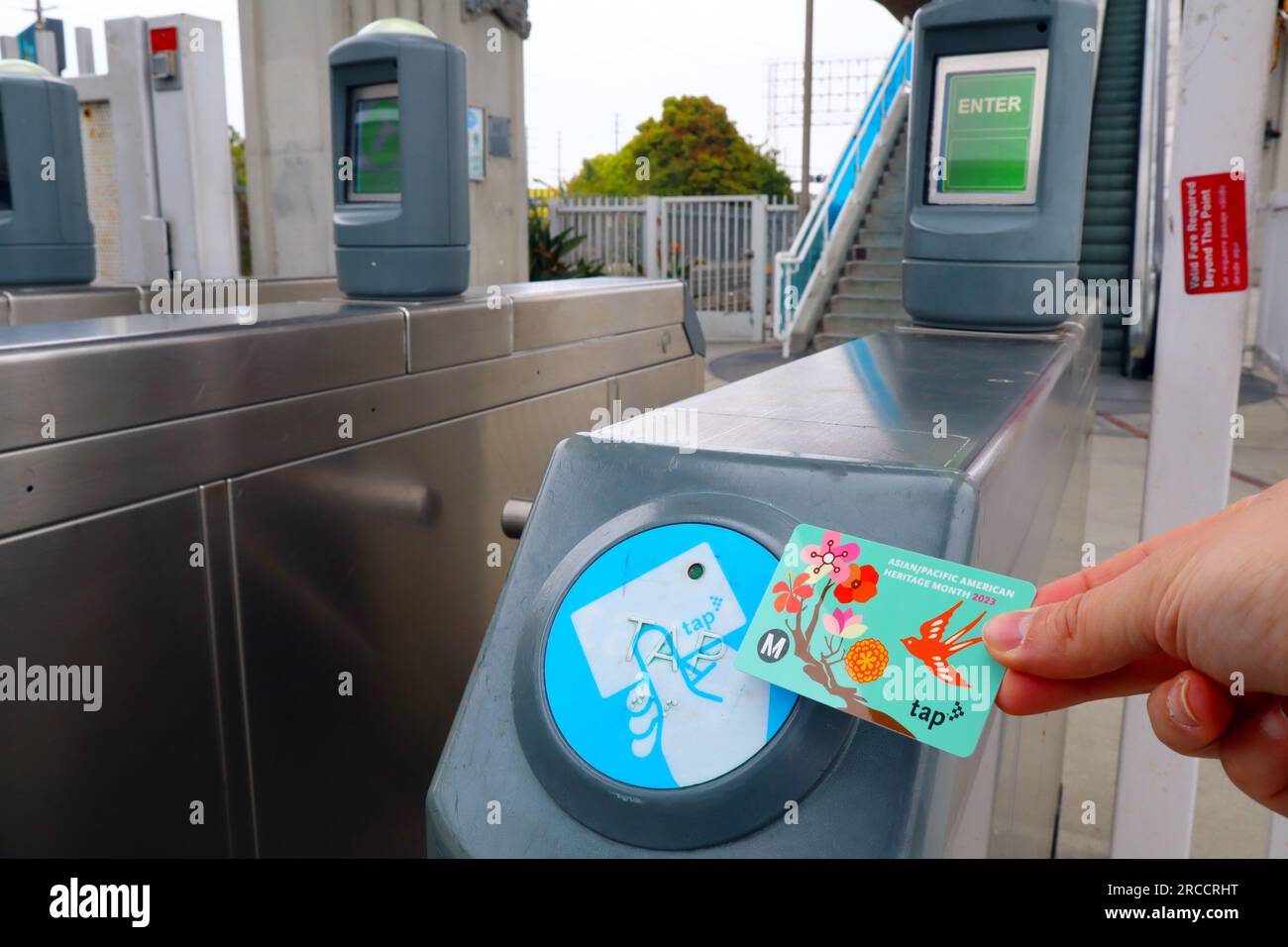 Los Angeles, California: Los Angeles Metro Rail Turnstiles with TAP ...