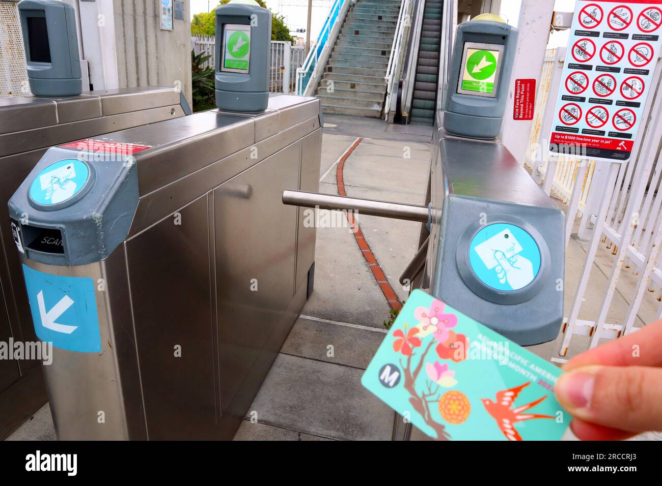 Los Angeles, California: Los Angeles Metro Rail Turnstiles with TAP ...