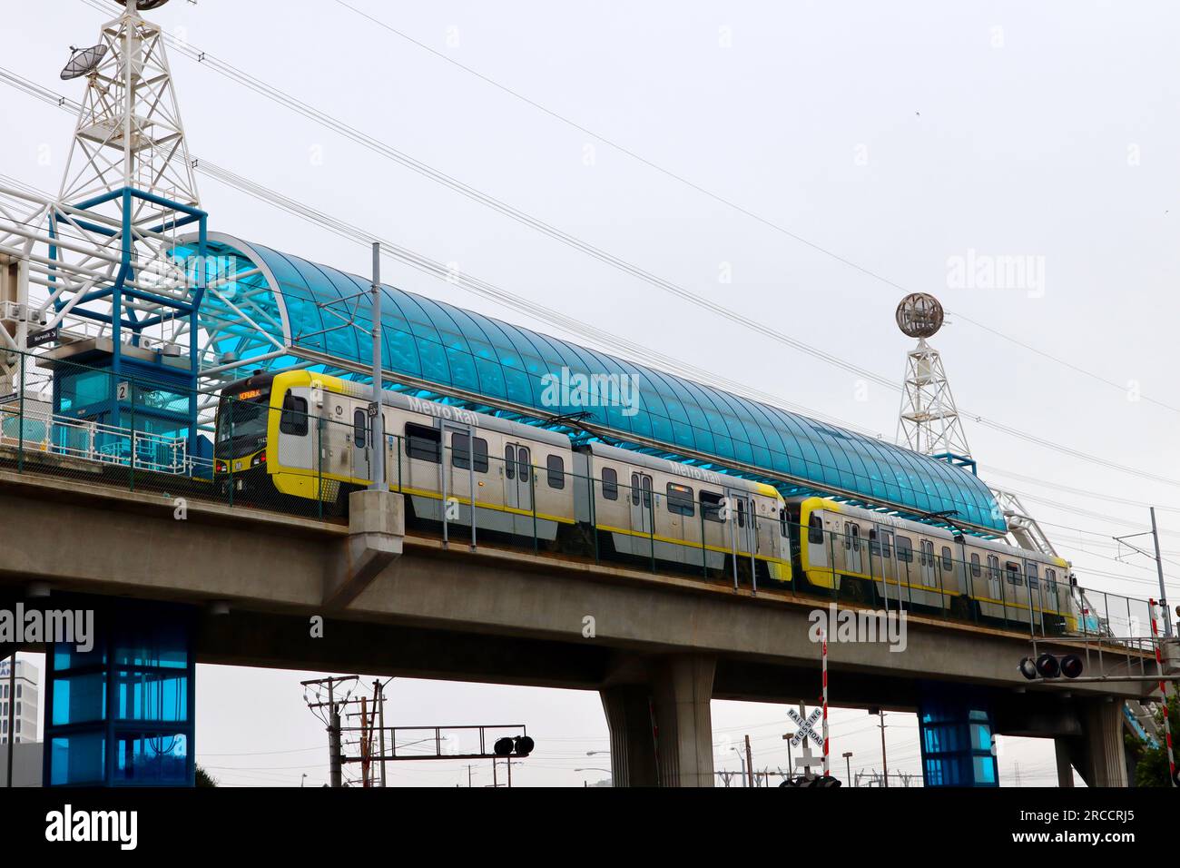 Los Angeles, California: view of Los Angeles Metro Rail C Line in Redondo Beach Station Stock ...