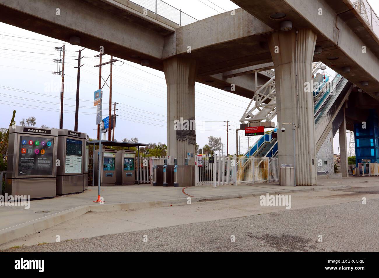 Los Angeles, California: view of Los Angeles Metro Rail C Line in ...