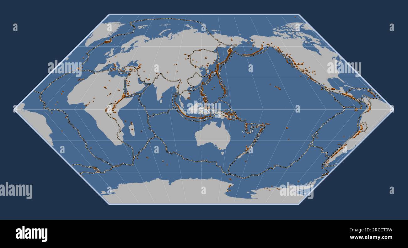 Shape of the Molucca Sea tectonic plate on the solid contour map in the ...