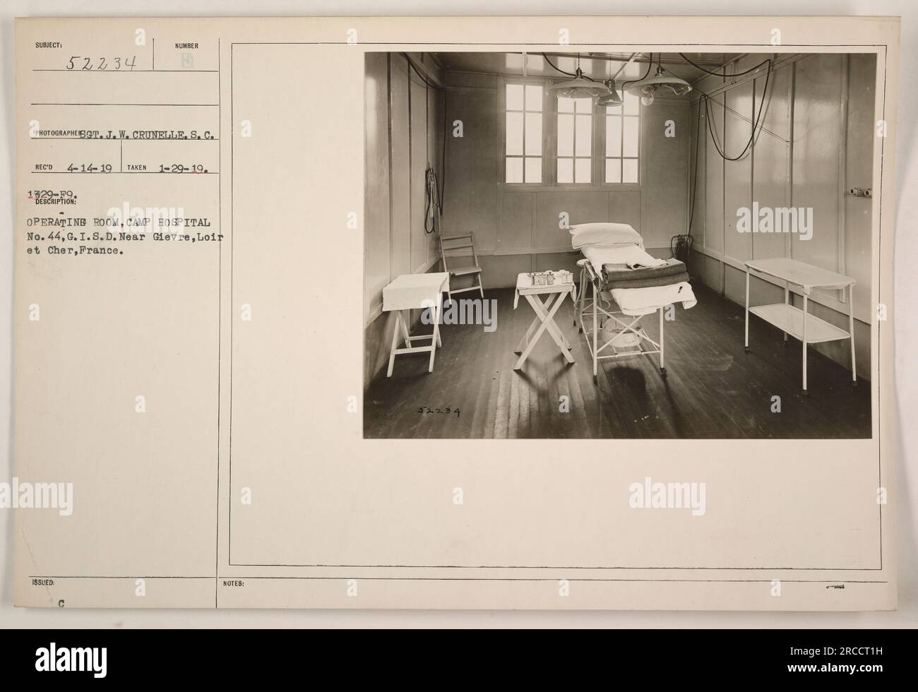 Image of an operating room in Camp Hospital No. 44 located near Gievre ...