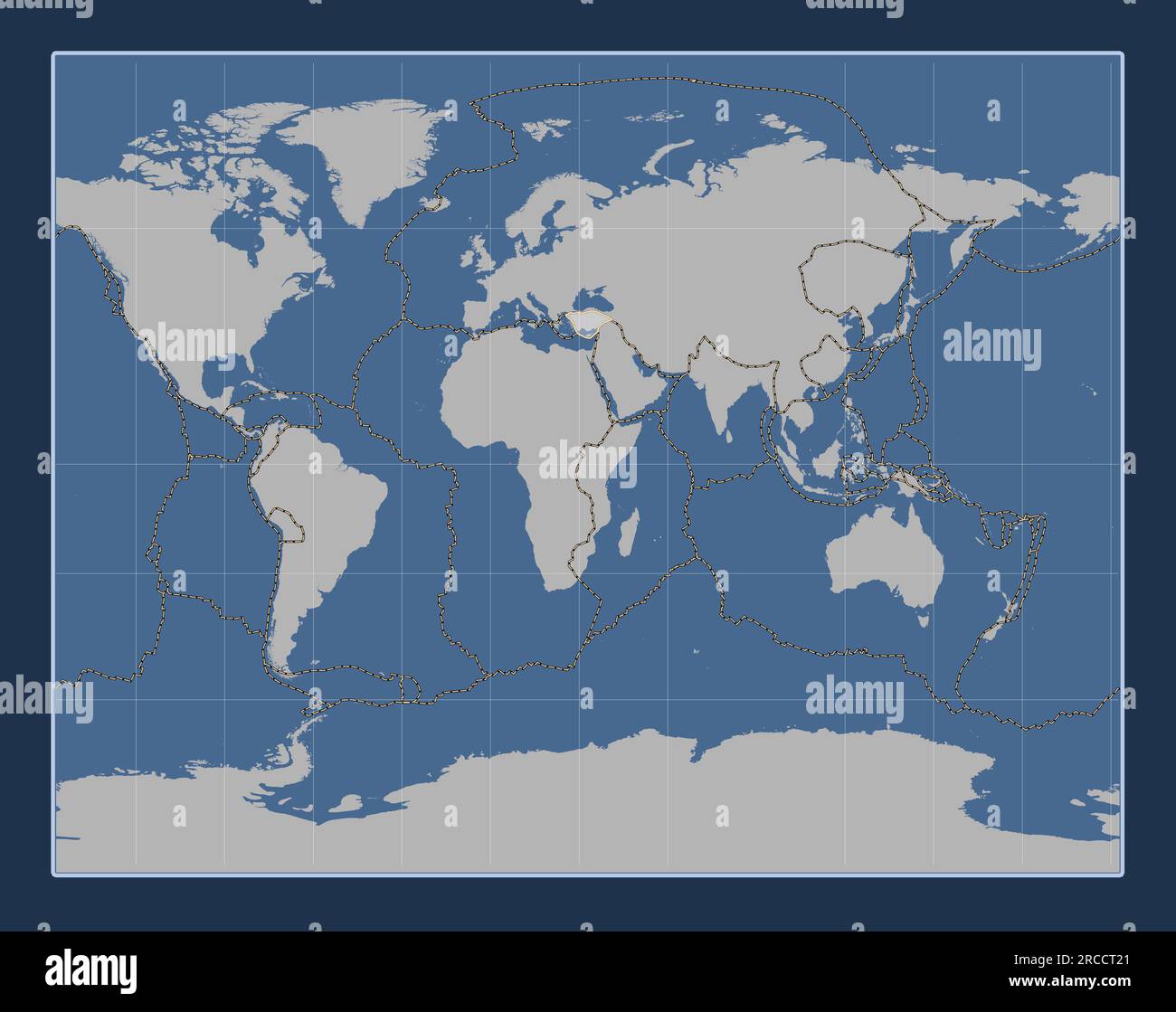 Shape Of The Anatolian Tectonic Plate On The Solid Contour Map In The Gall Stereographic
