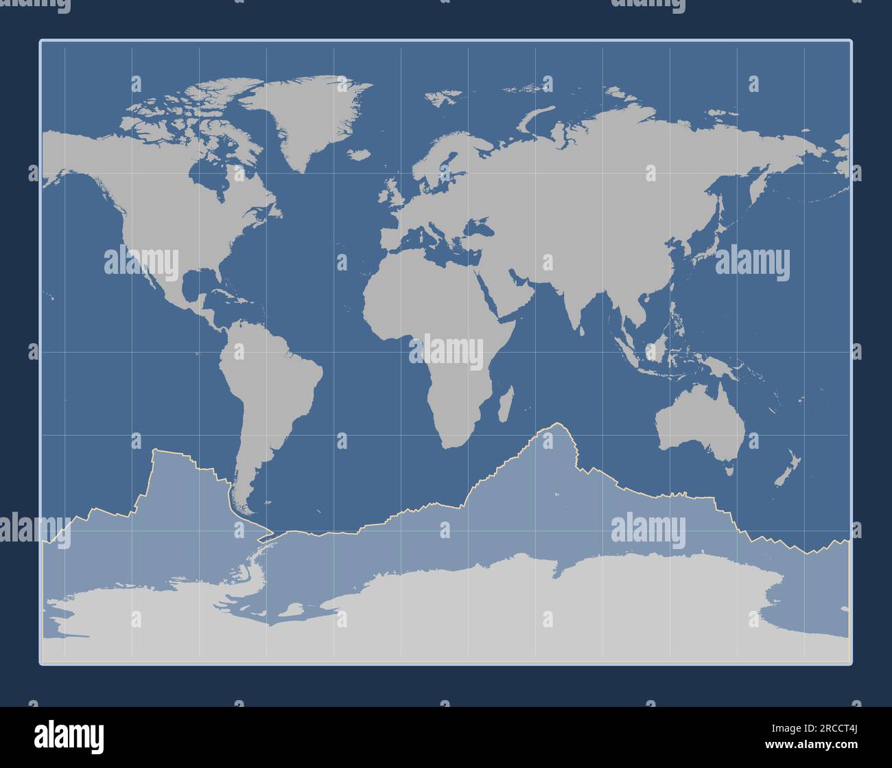 Shape Of The Antarctica Tectonic Plate On The Solid Contour Map In The Gall Stereographic