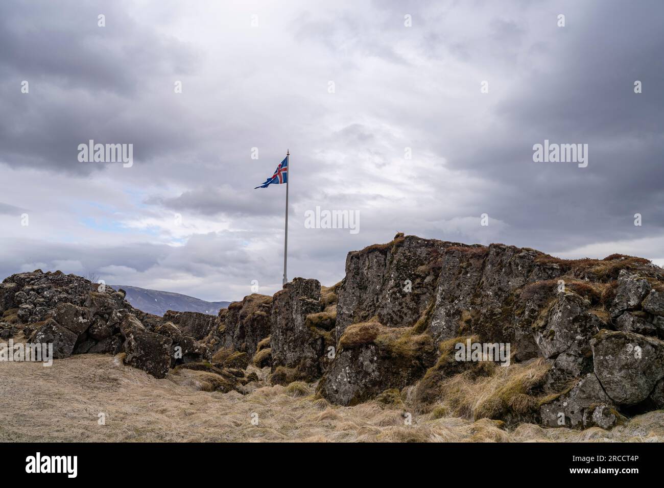 Iceland flag in full motion hi-res stock photography and images - Alamy