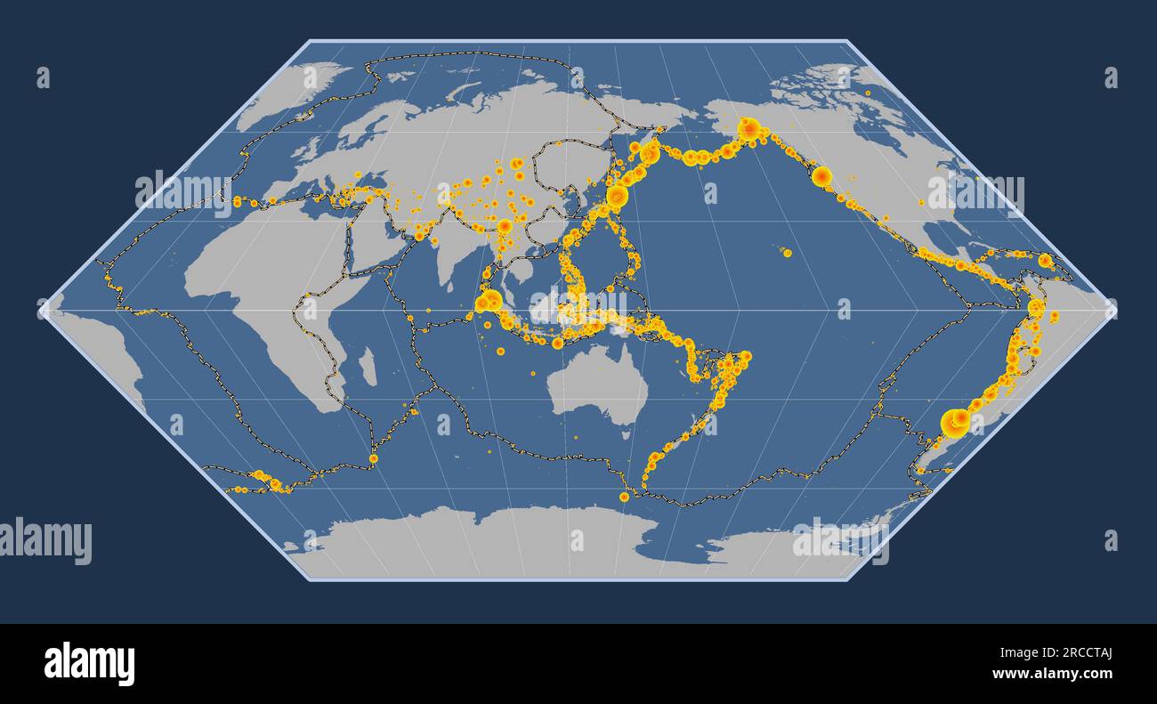 Shape Of The Banda Sea Tectonic Plate On The Solid Contour Map In The Eckert I Projection