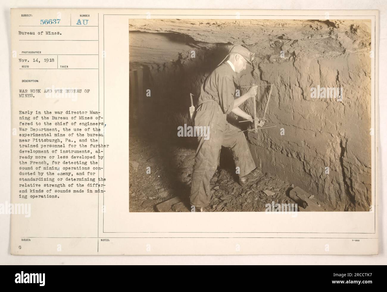 Director Manning of the Bureau of Mines offered the War Department the ...