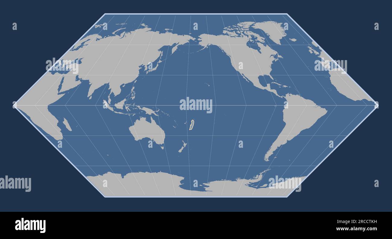 Shape Of The Tonga Tectonic Plate On The Solid Contour Map In The Eckert I Projection Centered