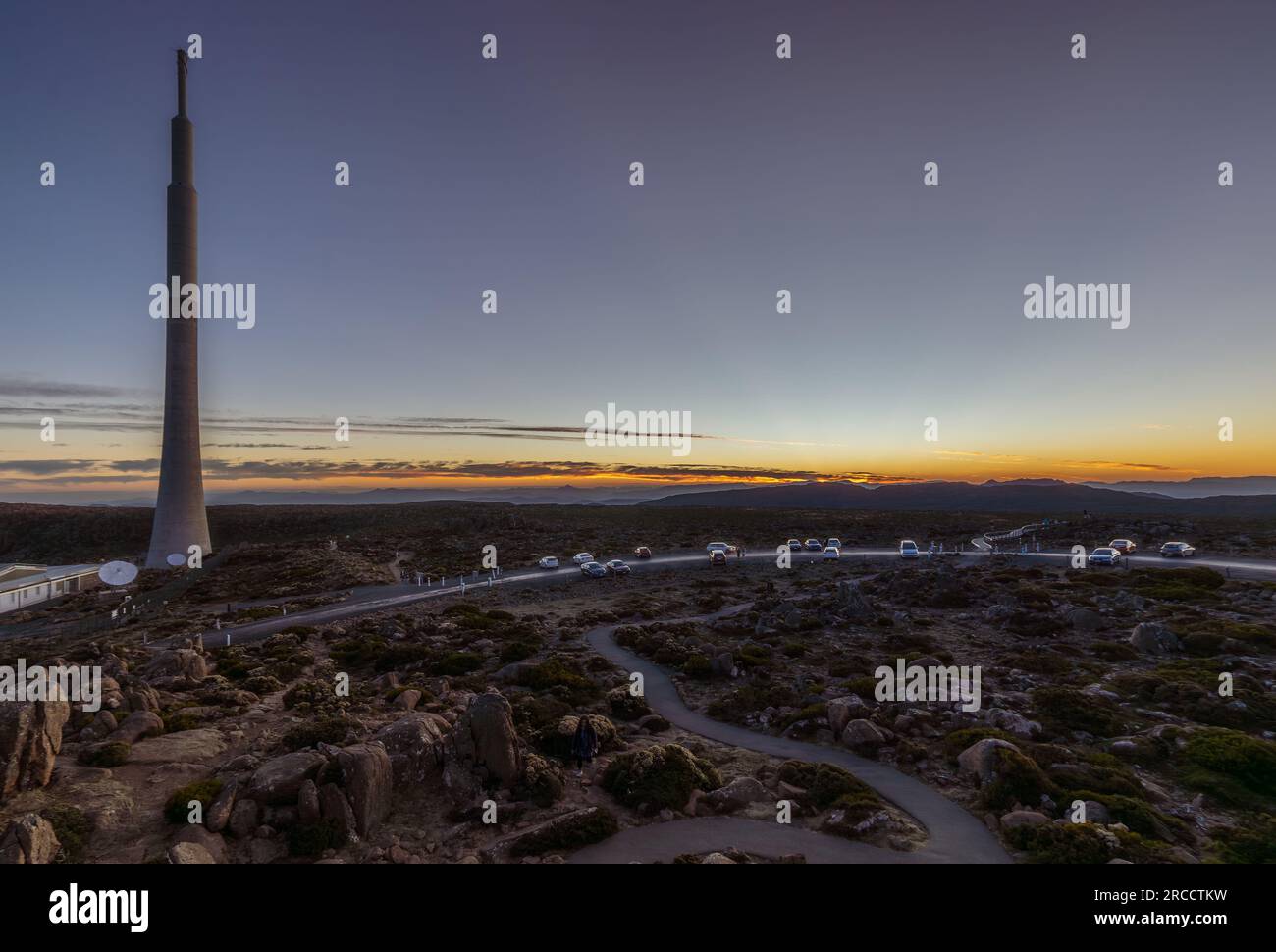 Giant spire on top of the Mount Wellington, Hobart, Australia Stock ...