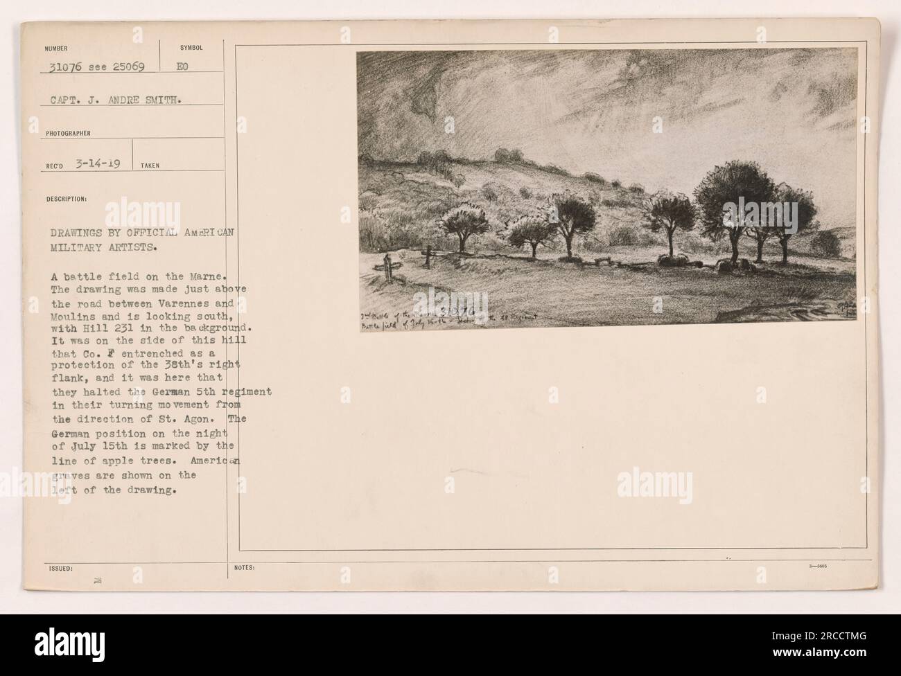 "On the battle field of the Marne, near the road between Varennes and ...