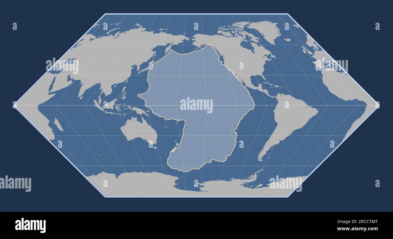 Shape Of The Pacific Tectonic Plate On The Solid Contour Map In The Eckert I Projection Centered