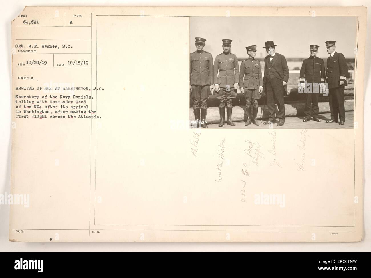 "Secretary of the Navy Daniels speaking with Commander Reed after the ...