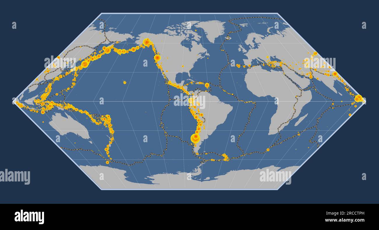 Shape Of The Panama Tectonic Plate On The Solid Contour Map In The Eckert I Projection Centered