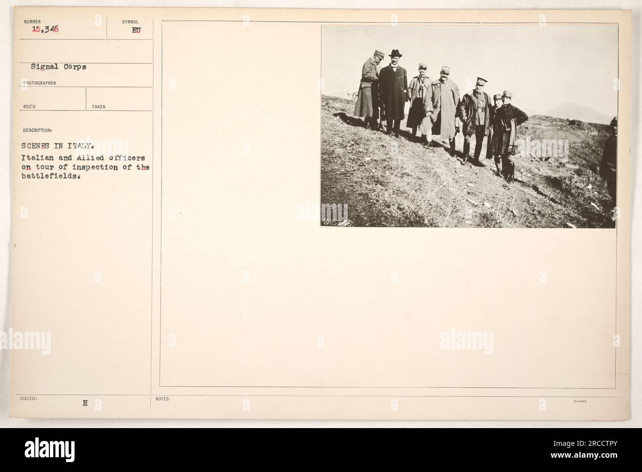 Italian and Allied officers on a tour of inspection of the battlefields ...