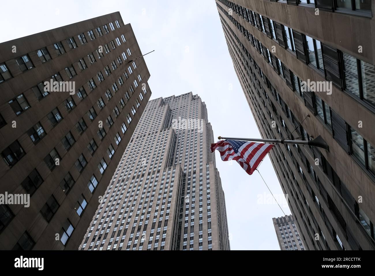 Architectural detail of Rockefeller Center, a large complex consisting ...
