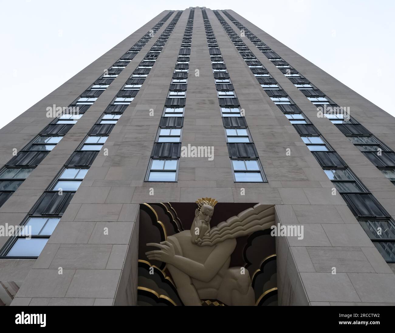 Architectural detail of Rockefeller Center, a large complex consisting ...