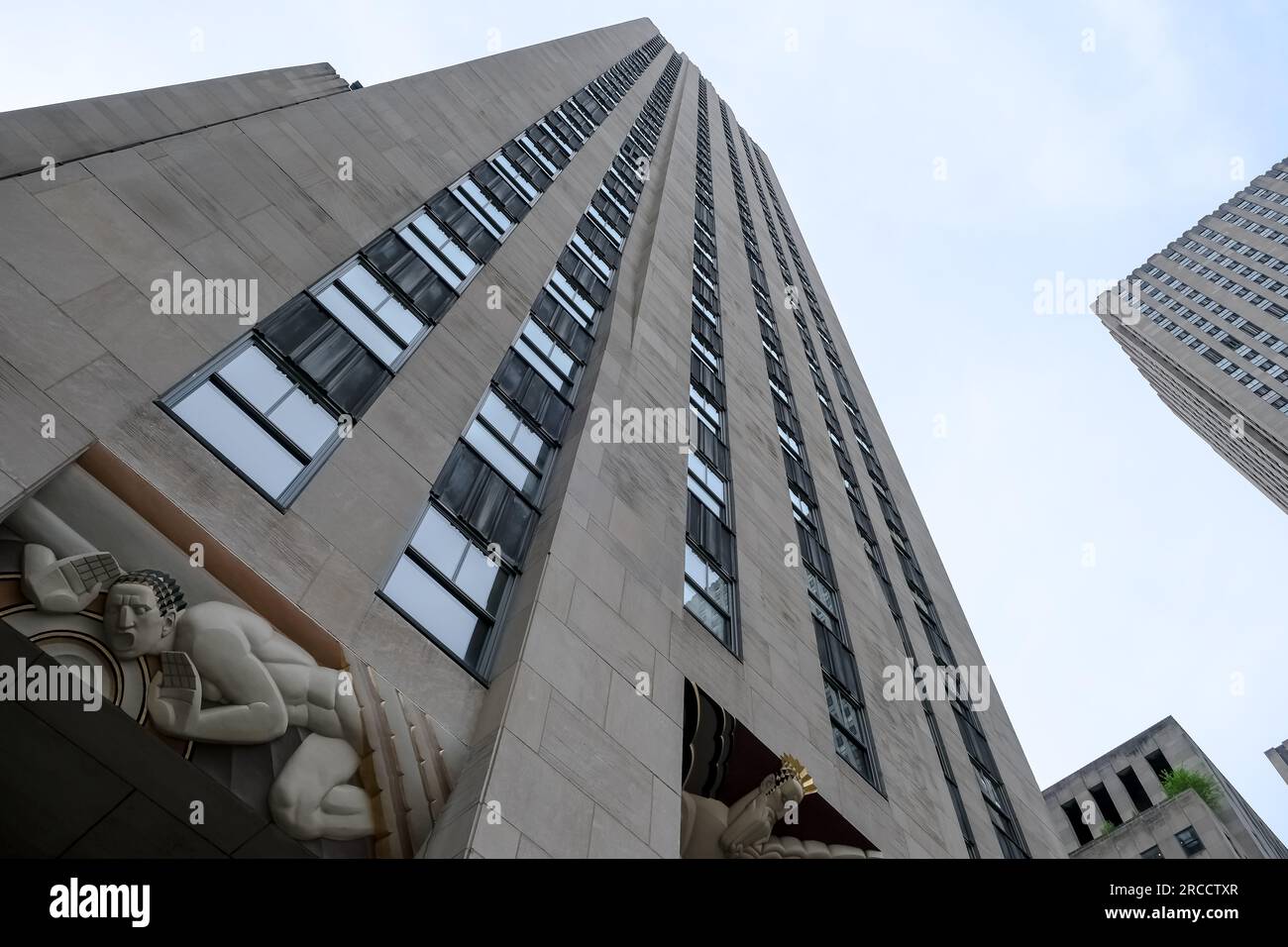 Architectural detail of Rockefeller Center, a large complex consisting ...