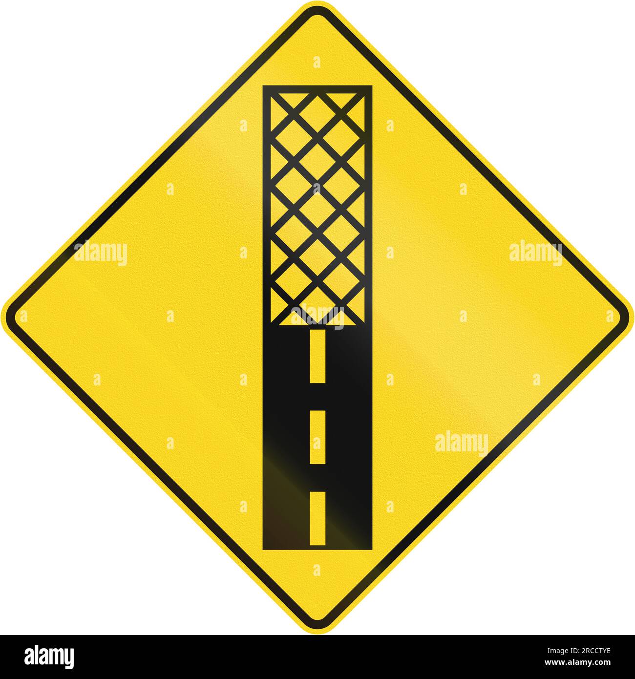 Canadian road warning sign - Pavement changes. This sign is used in ...