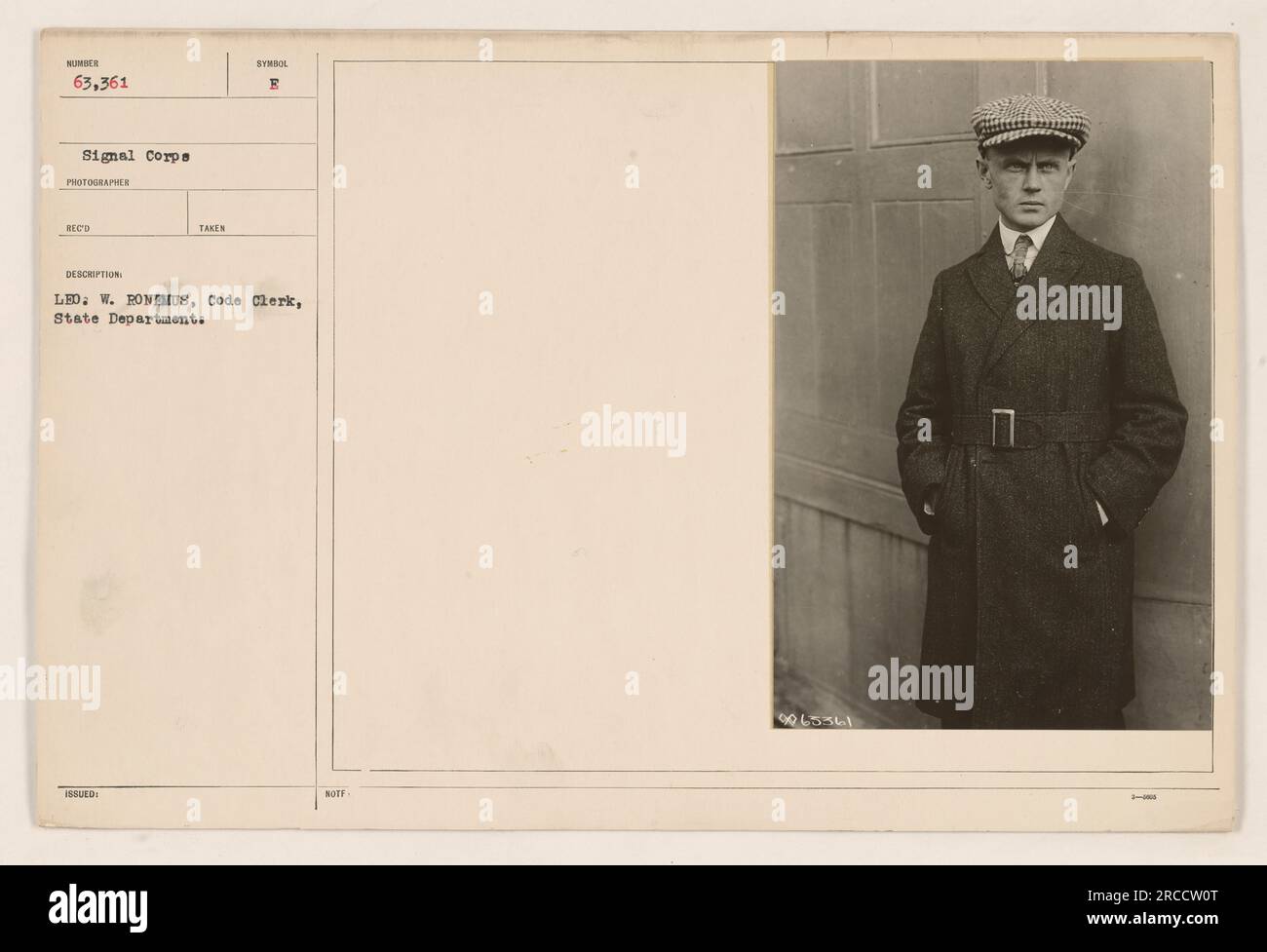 Leo W. Ronemus, a code clerk at the State Department, is seen in this ...