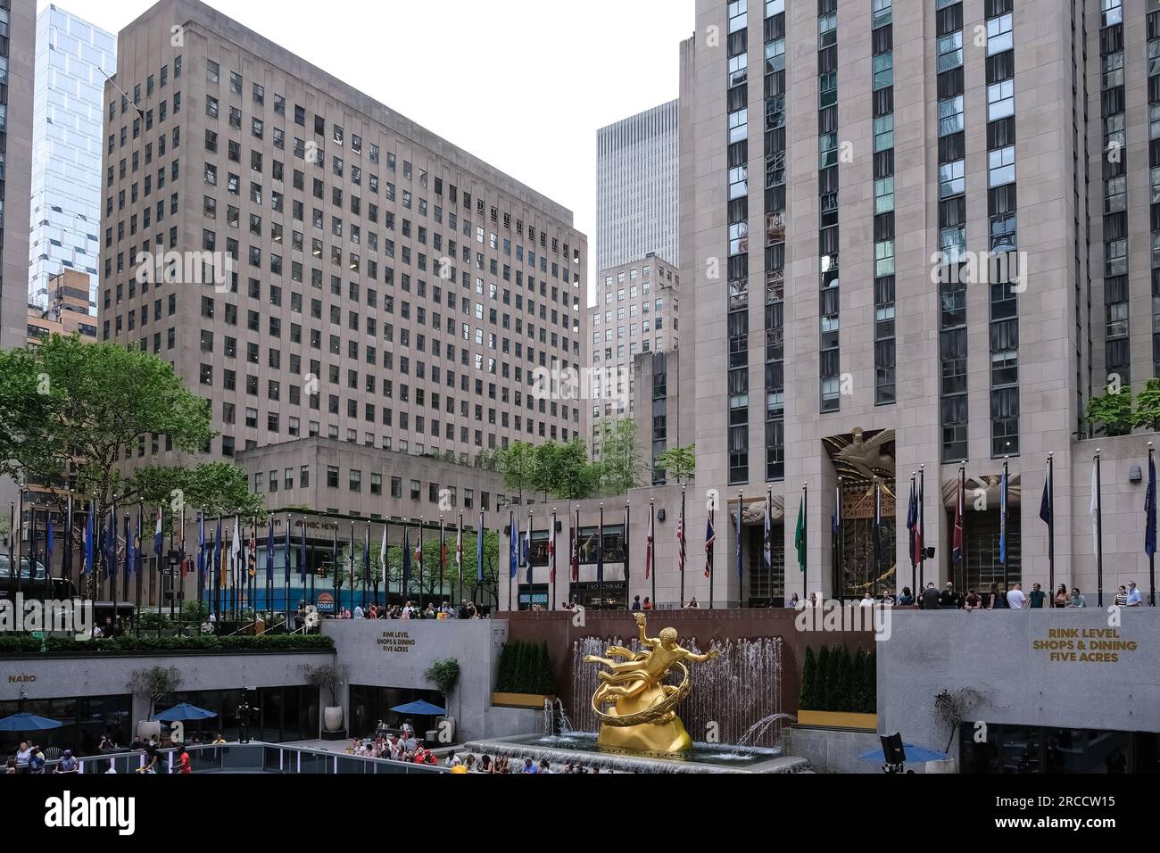 Architectural detail of Rockefeller Center, a large complex consisting ...