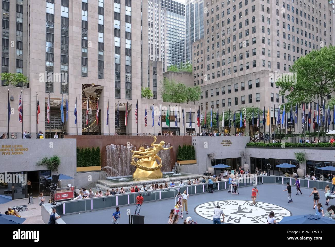 Architectural detail of Rockefeller Center, a large complex consisting ...