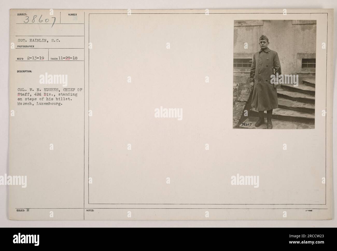 Colonel W.N. Hughes, Chief of Operations Staff for the 42nd Division ...