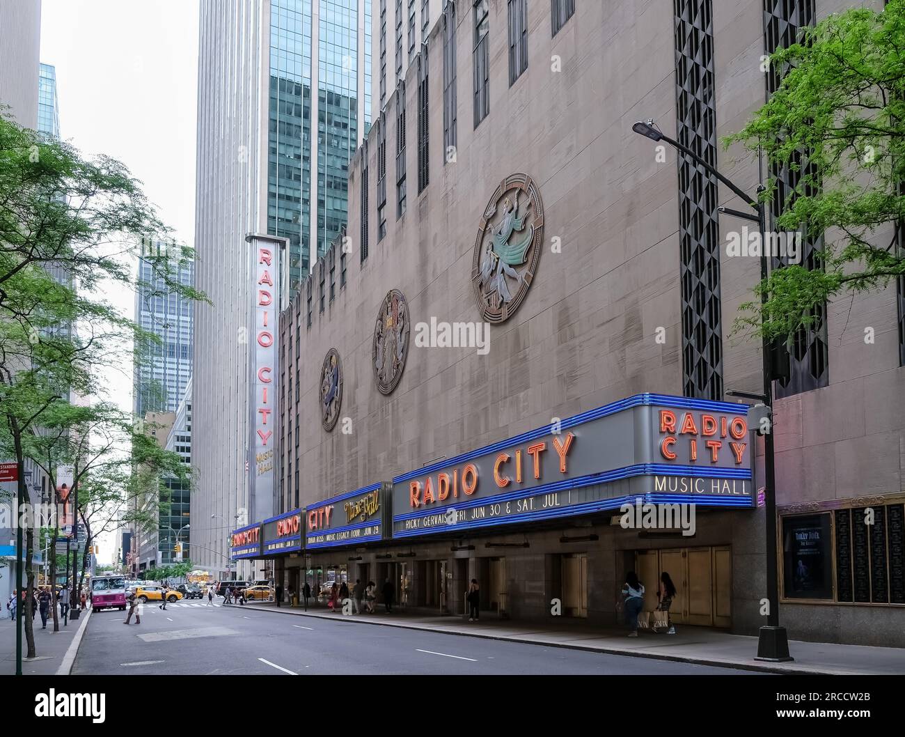 Architectural detail of Radio City Music Hall, an entertainment venue ...