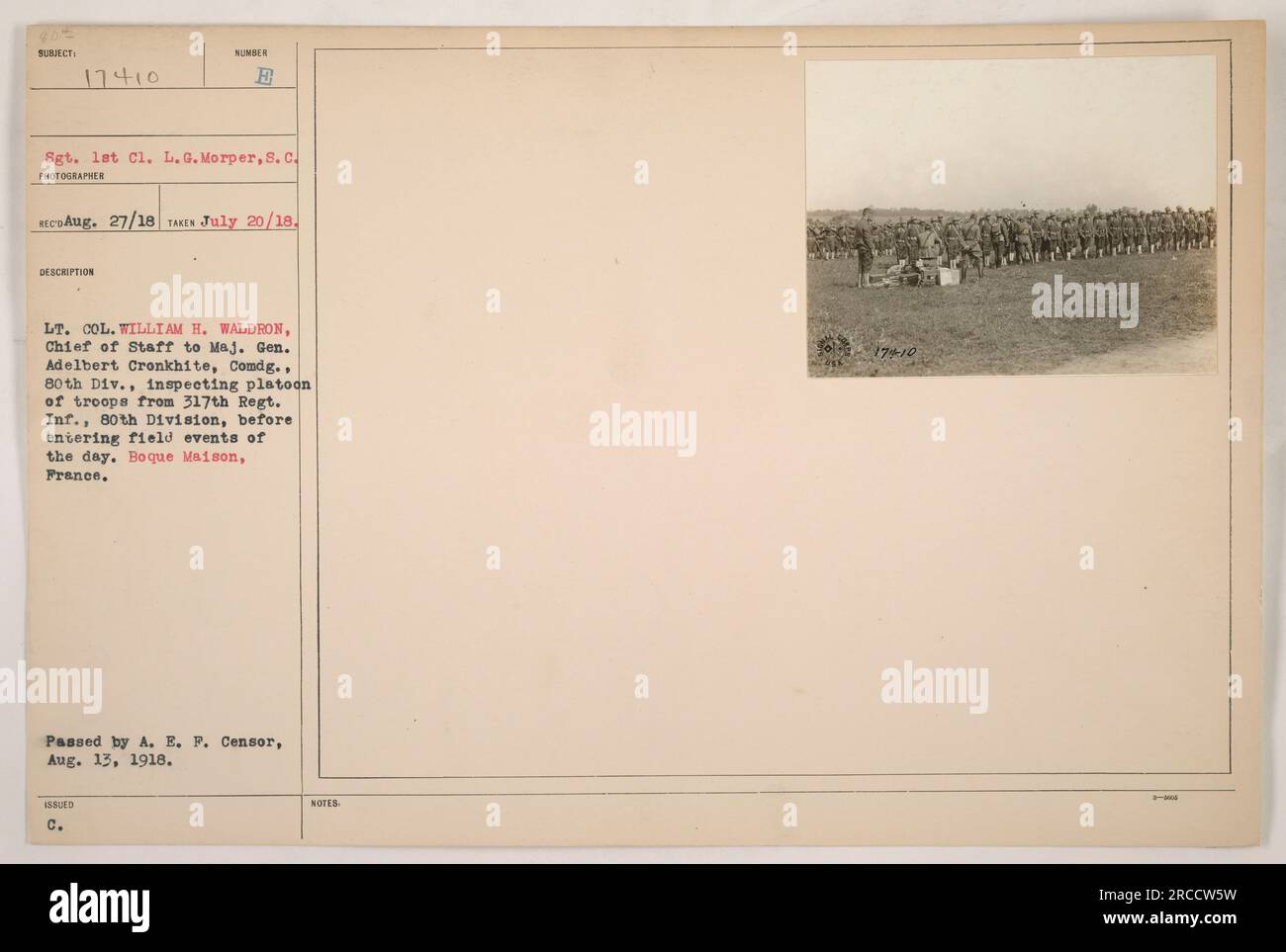 317th regiment infantry hi-res stock photography and images - Alamy