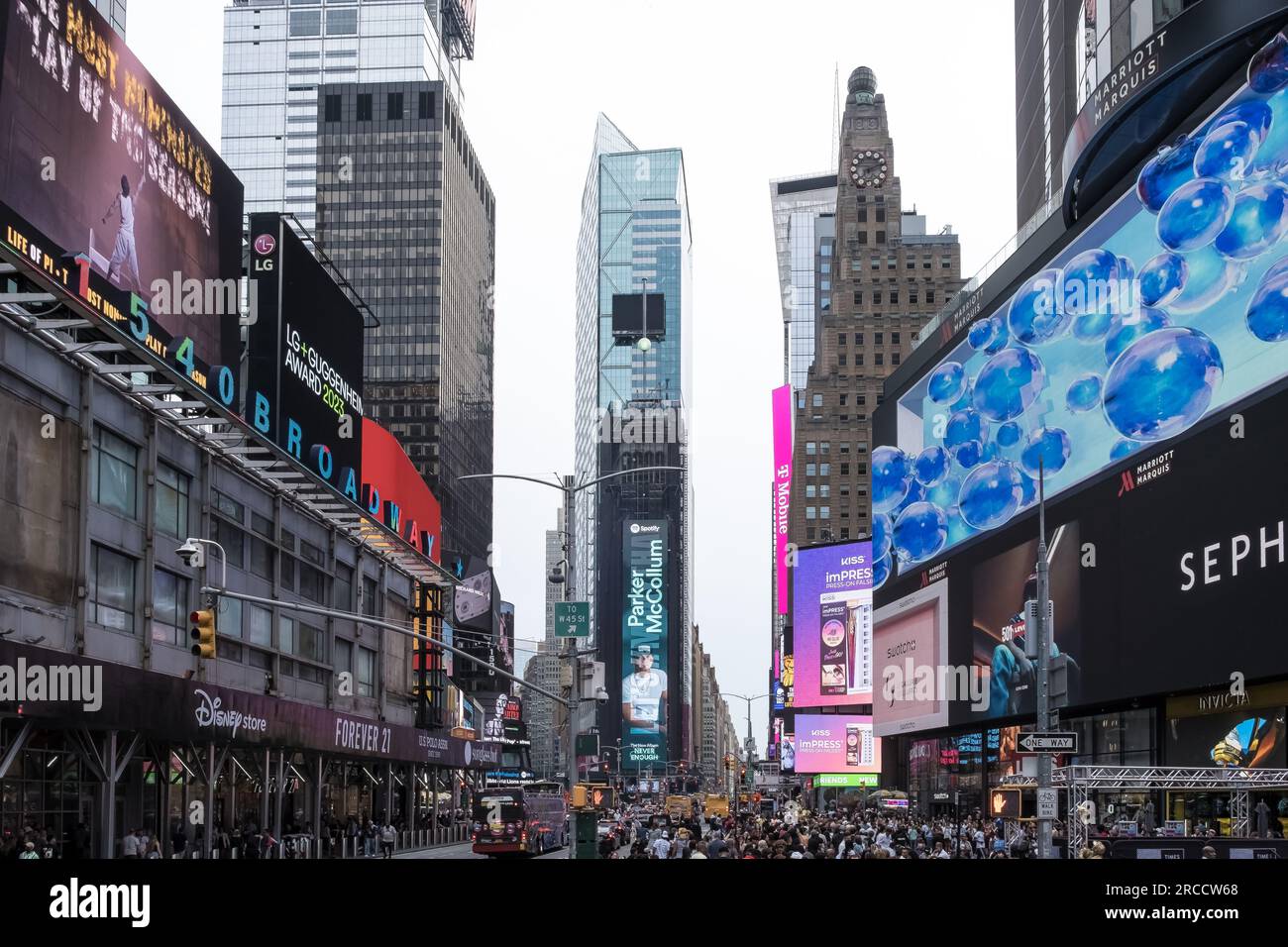 Architectural detail of Times Square, a major commercial intersection ...