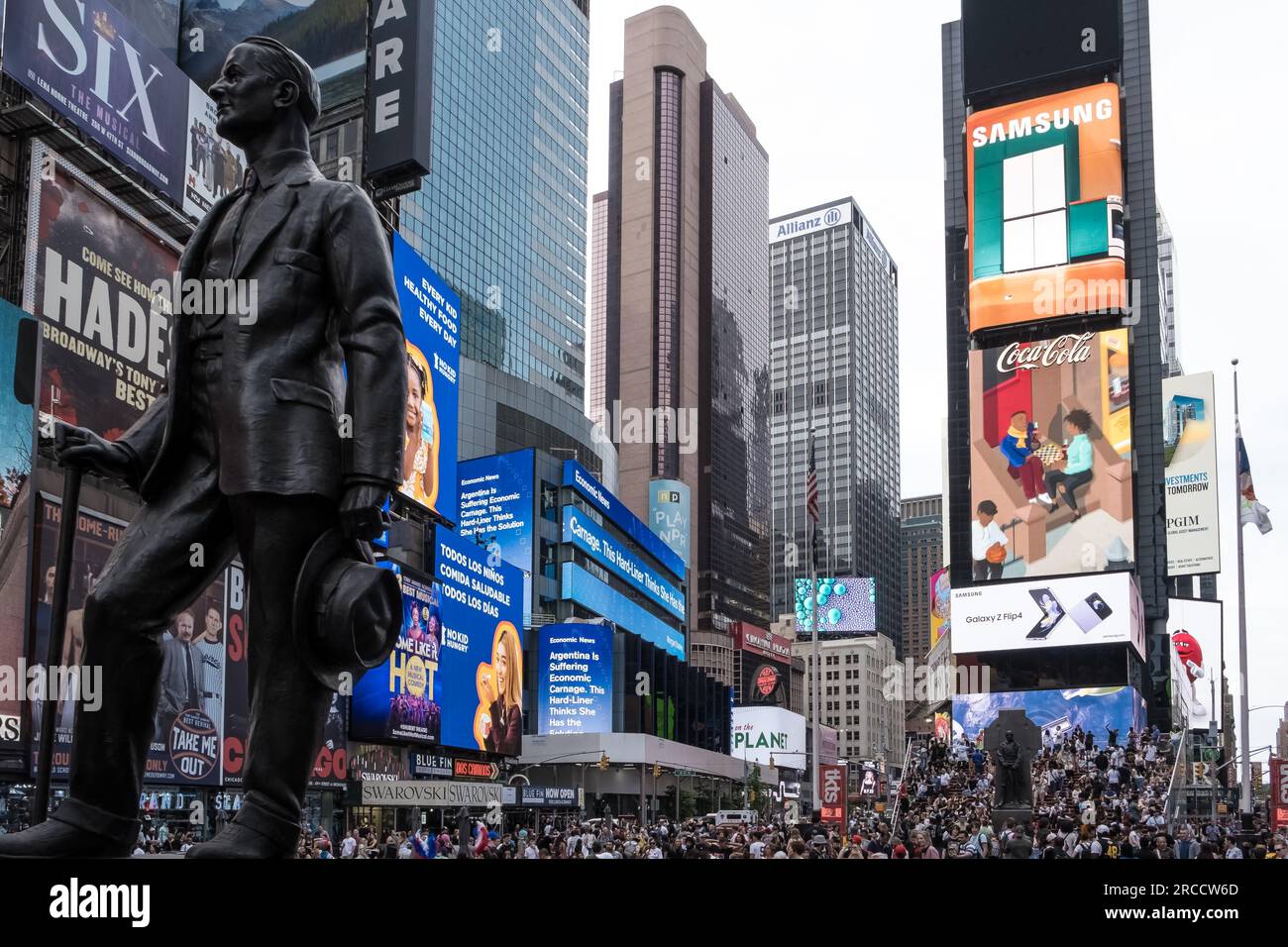Architectural detail of Times Square, a major commercial intersection ...