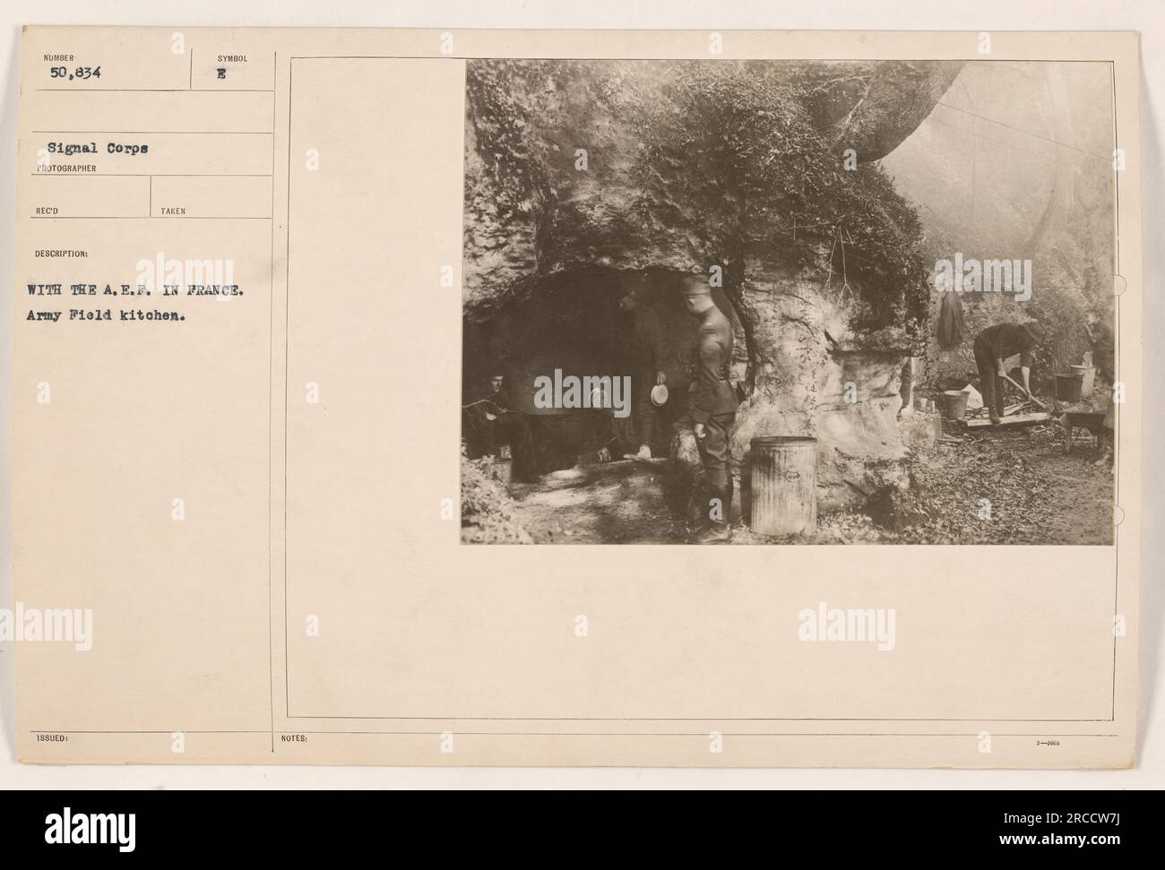 Soldiers at the Army Field kitchen, numbered 50,834, serving food ...