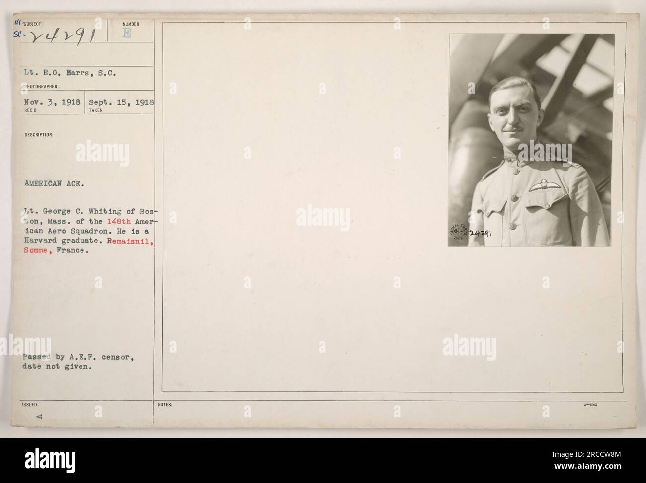 Lt. George C. Whiting, a Harvard graduate from Boston, Massachusetts ...