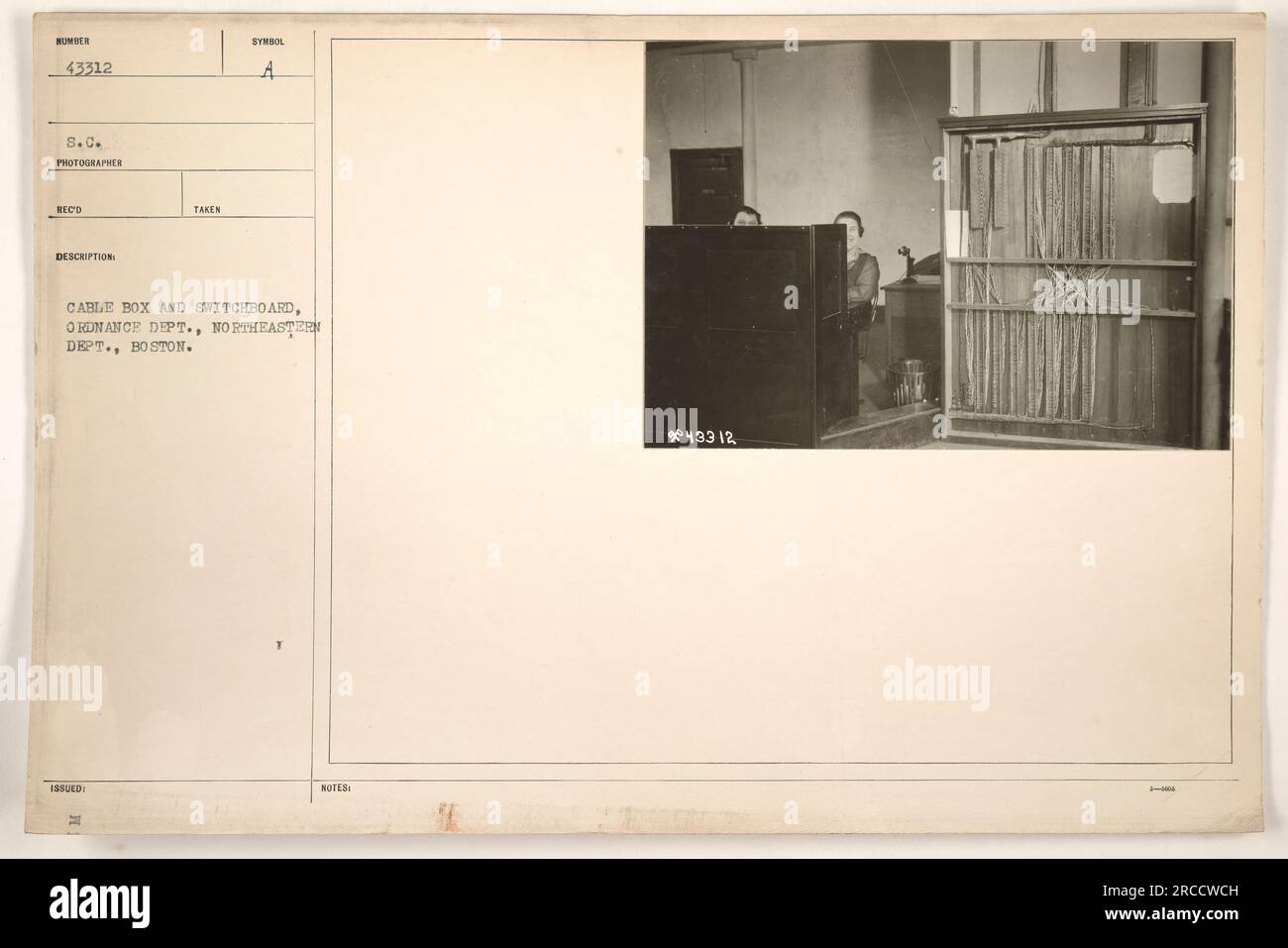 The photograph shows a cable box and switchboard at the Ordnance ...