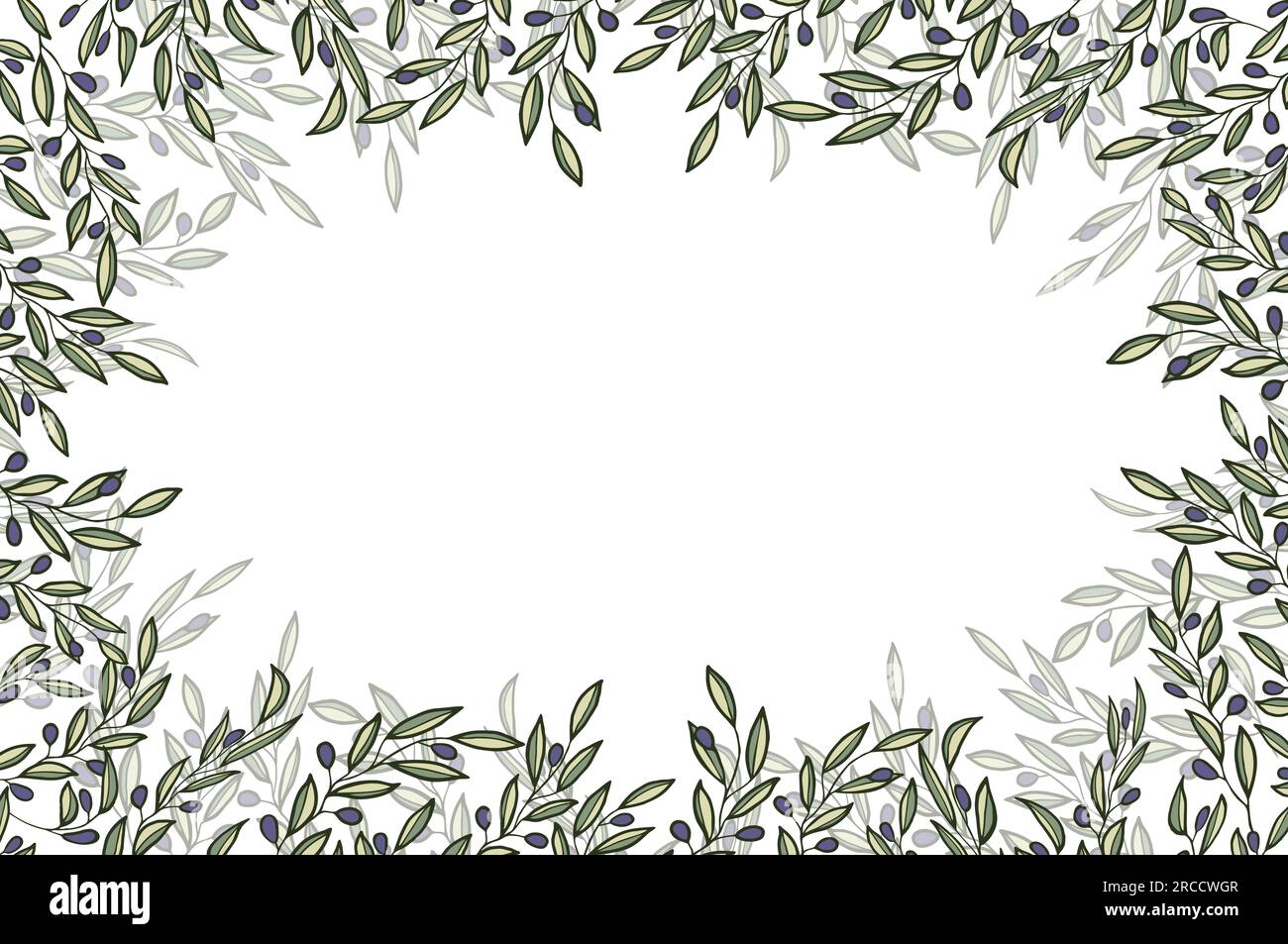 Vector background with olive tree decoration. Vegan food illustration ...