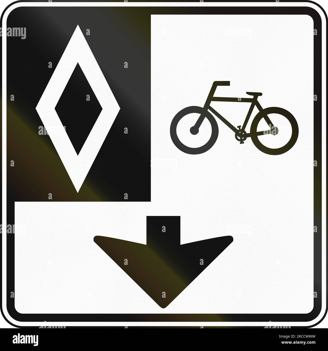Bike lane road sign in Canada. This sign is used in Ontario Stock Photo ...
